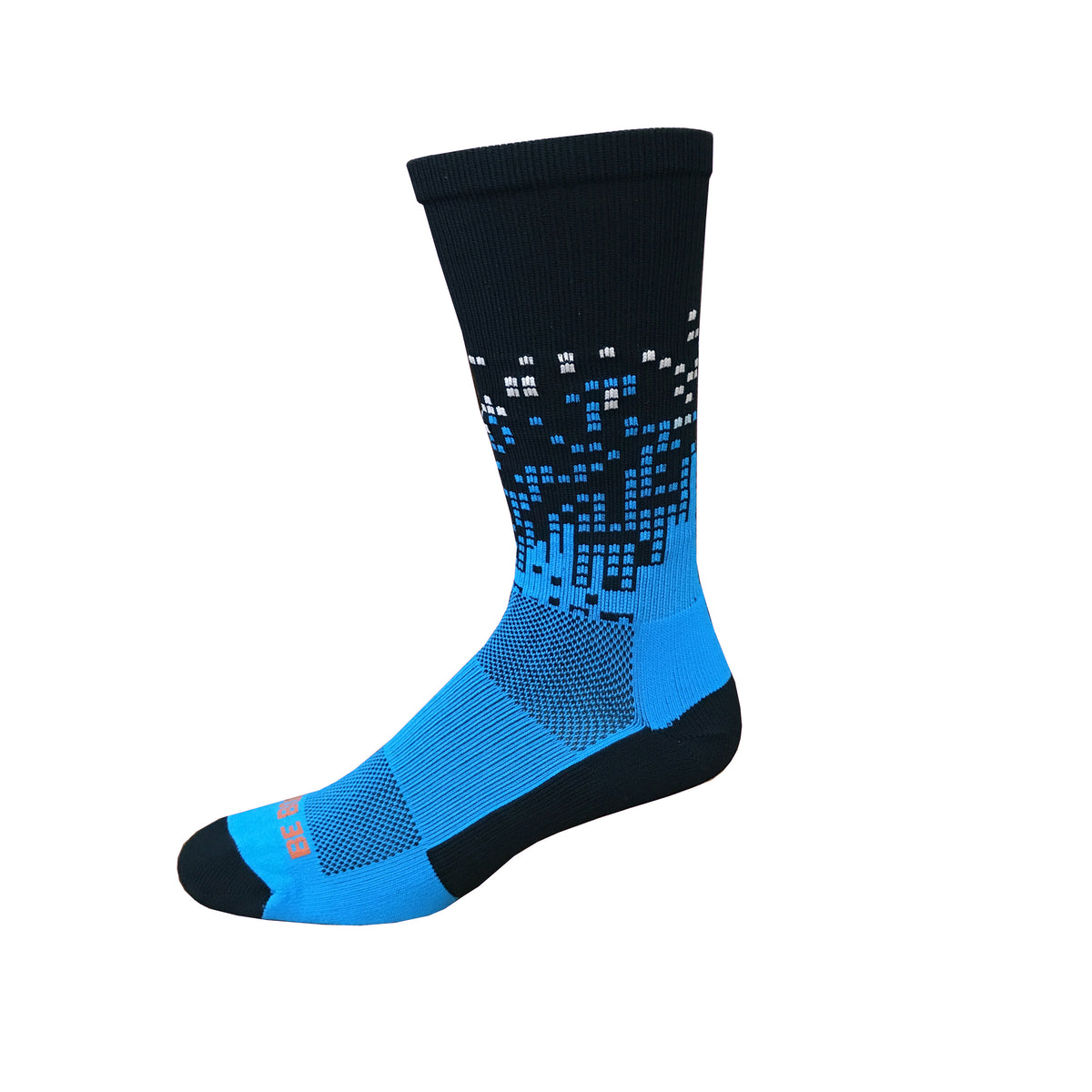 Headliner- Black & Electric Blue. USA Made City Skyline Athletic Socks ...