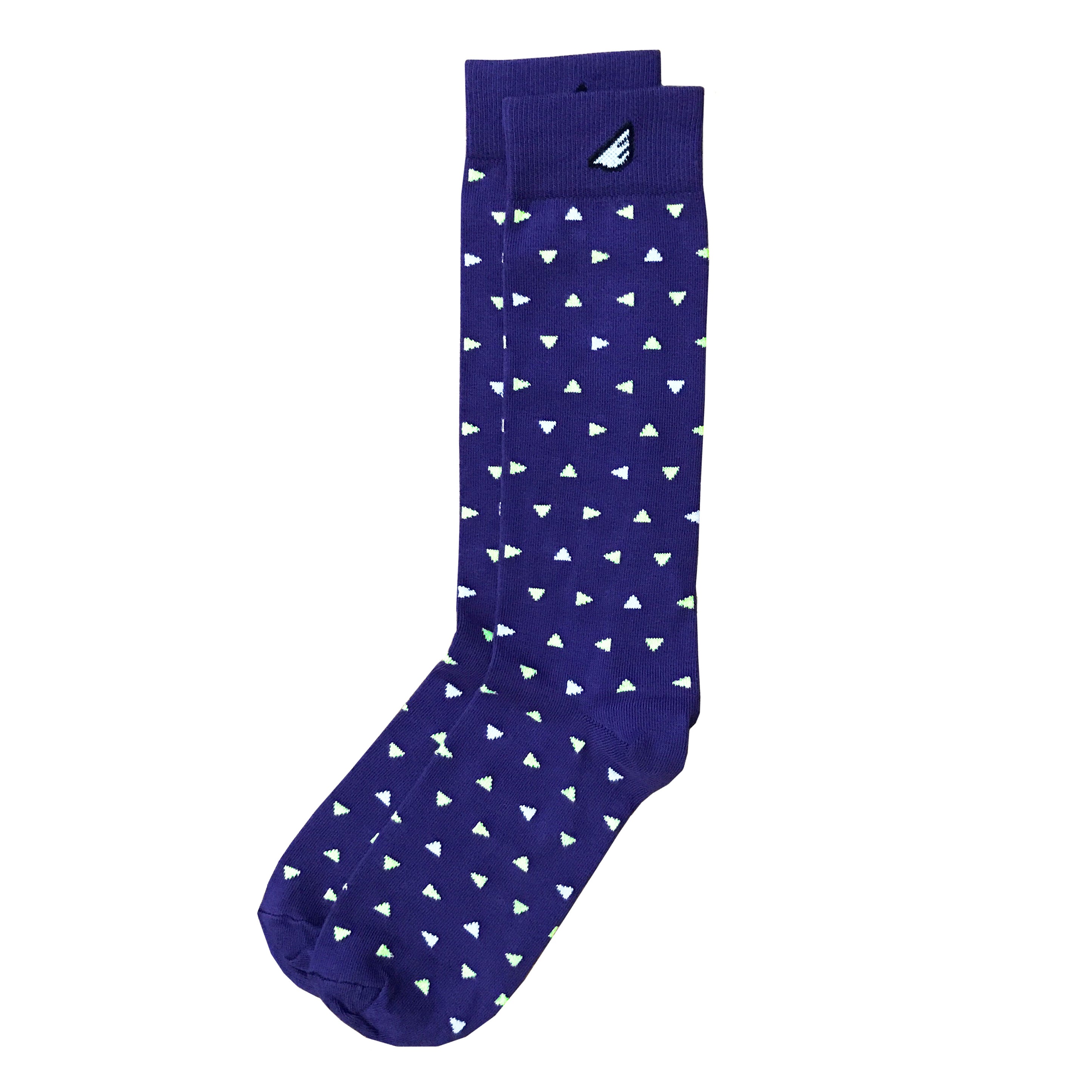 Party Animal- Purple, Yellow & White. USA Made Unique Polka Dot Socks ...
