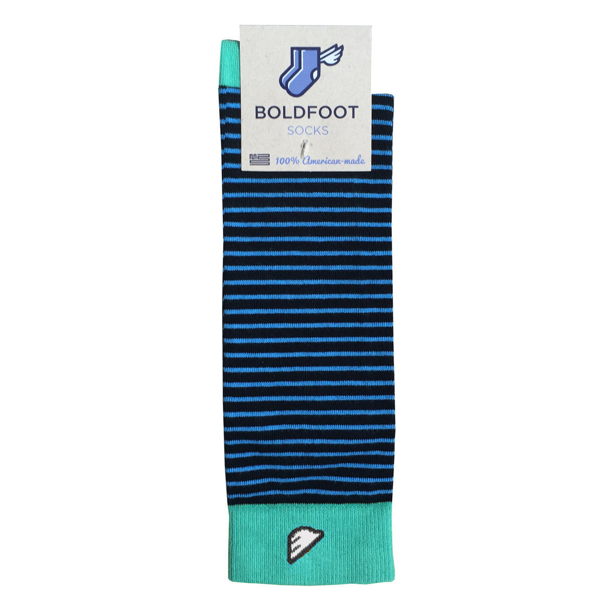 Men's Colorful Stripe Supima Cotton Dress Socks - Black & Sky Blue ...